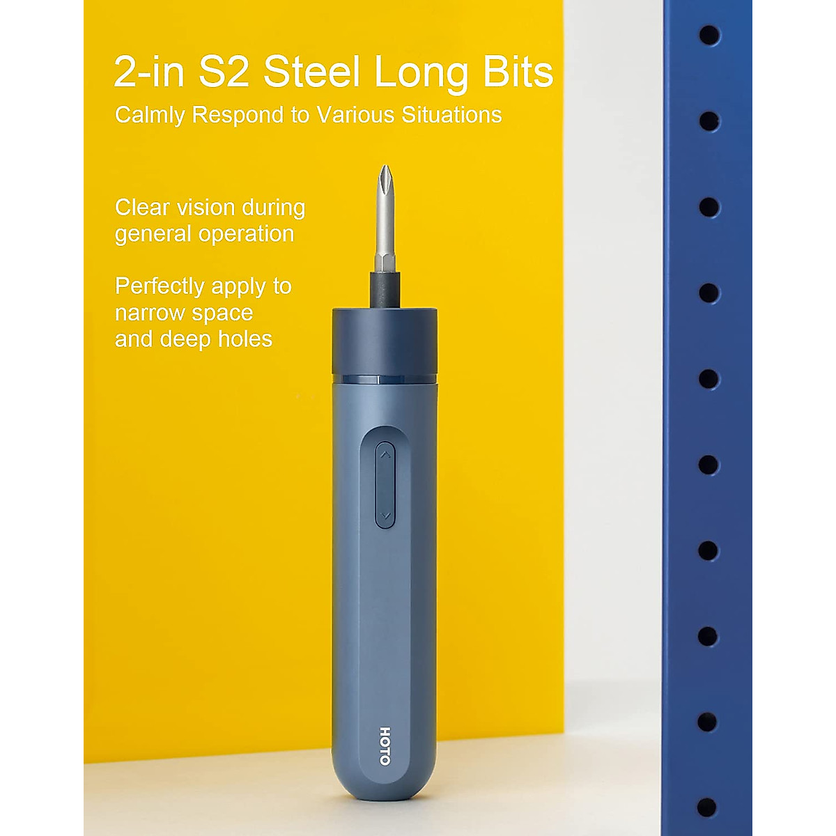 HOTO 3.6V Cordless Electric Screwdriver, 1500mAh, USB Rechargeable Battery, All-in-one Power Screwdriver, Manual-automatic Mode, 2 S2 Steel Long Bits, Ideal for Repairing Circuits/Electronics