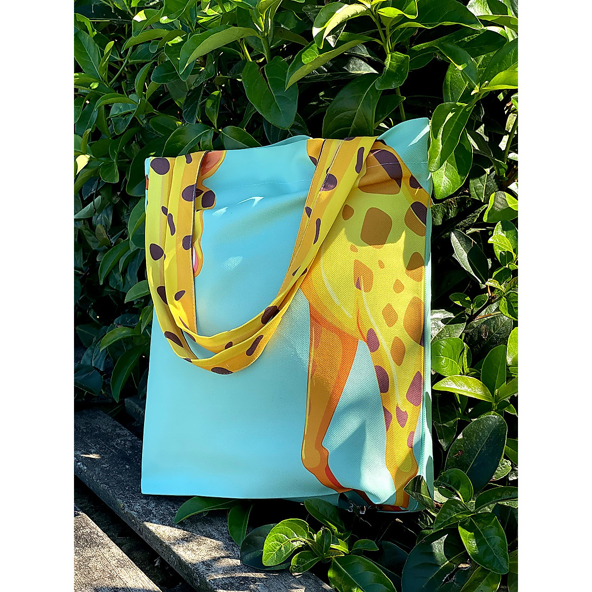 Giraffe Gifts for Women - Funny Giraffe Decor - Giraffe Lover Gift Bag for Women - Canvas Reusable Large Halloween Tote Bag for Grocery Shopping Beach - Book Tote Bag - Teacher Tote (Green - Giraffe)