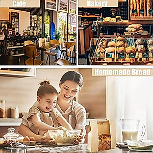 Paper Bread Bags for Homemade Bread Sourdough Bread Bags Large Paper Bakery Bag with Window for Baked Food Packaging Storage,Label Seal Sticker Included Pack of 25(13.7x8.2x3.5 inch)