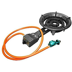 22" Large Mexican Style Concave Comal Griddle Outdoor Cooking Disc Wok Stainless Steel Set Propane Burner adj. Fire Stove & Heavy Duty Metal Stand Ideal Restaurant Style Tacos Grilling or Stir Fry