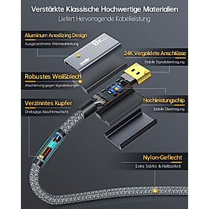 AGFINEST 8K DisplayPort to HDMI Cable[8K@60Hz,4K@120Hz,2K@165Hz], 10FT Unidirectional DP 1.4 to HDMI 2.1 Video Cable, Support HDR/HDCP 2.3/DSC 1.2 for PC, HP, DELL, AMD NVIDIA Graphics Card and More