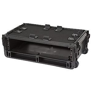 SKB Injection Molded Waterproof 2U Studio Flyer Rack Case with Wheels and Pull Handle
