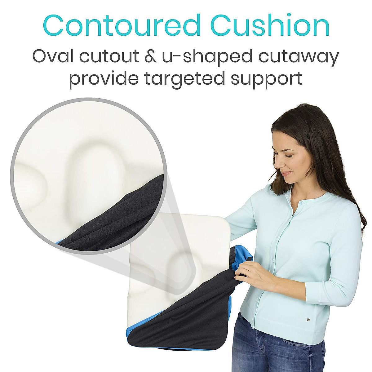 Vive Hemorrhoid Pillow - Donut Cushion for Pain & Pressure Relief, Surgery Recovery, Postpartum, Pregnancy - Men, Women Hemorrhoidal Seat - for Sitting, Office Chair, Car - Portable, Memory Foam