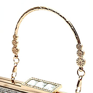 Ayliss Women Evening Clutch Purse Bag Crossbody Shoulder Handbags Top Handle Party Prom Wedding Crystal Rhinestone Tassel (Small, Golden)