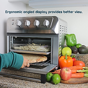 iCucina 1800W Convection Air Fryer Toaster Oven, Large 22.5QT Countertop Oven with 7-in-1 Functions (cut toaster), Stainless Steel