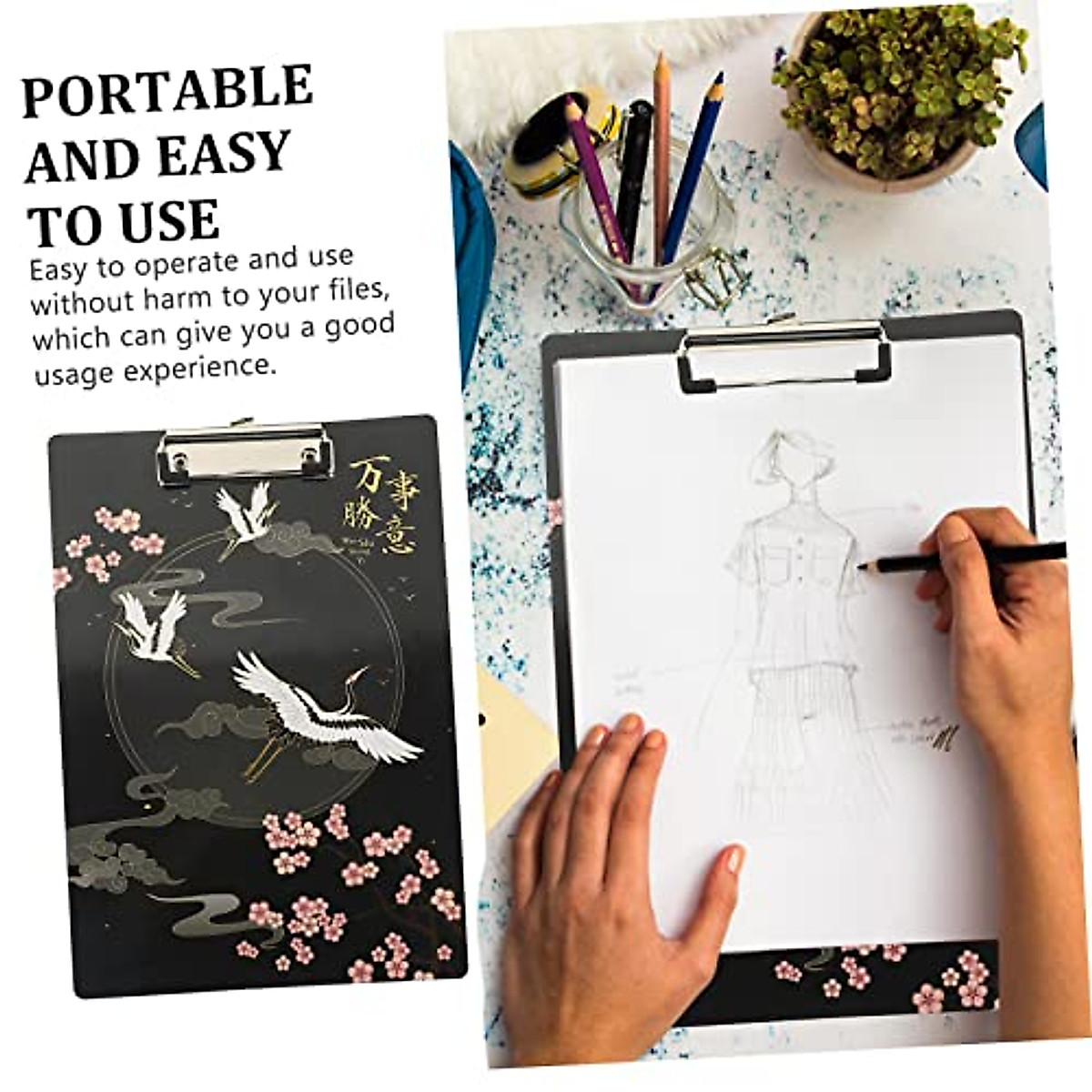 Tofficu 3pcs Acrylic Sheet Nurses Clipboards Paper Clip Holder Hardboard Clipboard Exam Paper Clips A4 File Folder Lightweight Clipboard Black Plate Clamp Multifunction Office Clipboard