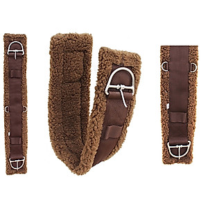 CHALLENGER 28" Western Brown Nylon Webbed Straight Rear Flank Saddle Cinch Fleece 97126BR-28