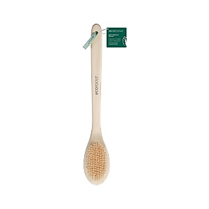 EcoTools Bristle Bath Brush, Soft but Stiff Shower Bristles, Long Bamboo Handle, Gently Exfoliating for Back & Body, Stimulates Blood Circulation, Eco-Friendly, 1 Count