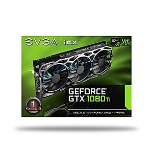 EVGA GeForce GTX 1080 Ti FTW3 Gaming, 11GB GDDR5X, iCX Technology - 9 Thermal Sensors & RGB LED G/P/M, 3X Async Fan Control, Optimized Airflow Design Graphics Card 11G-P4-6696-KR