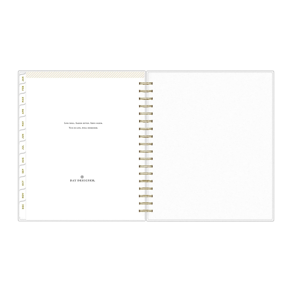 Day Designer for Blue Sky 2023 Daily and Monthly Planner, 8" x 10", Frosted Cover, Wirebound, Navy Stripe (142098)