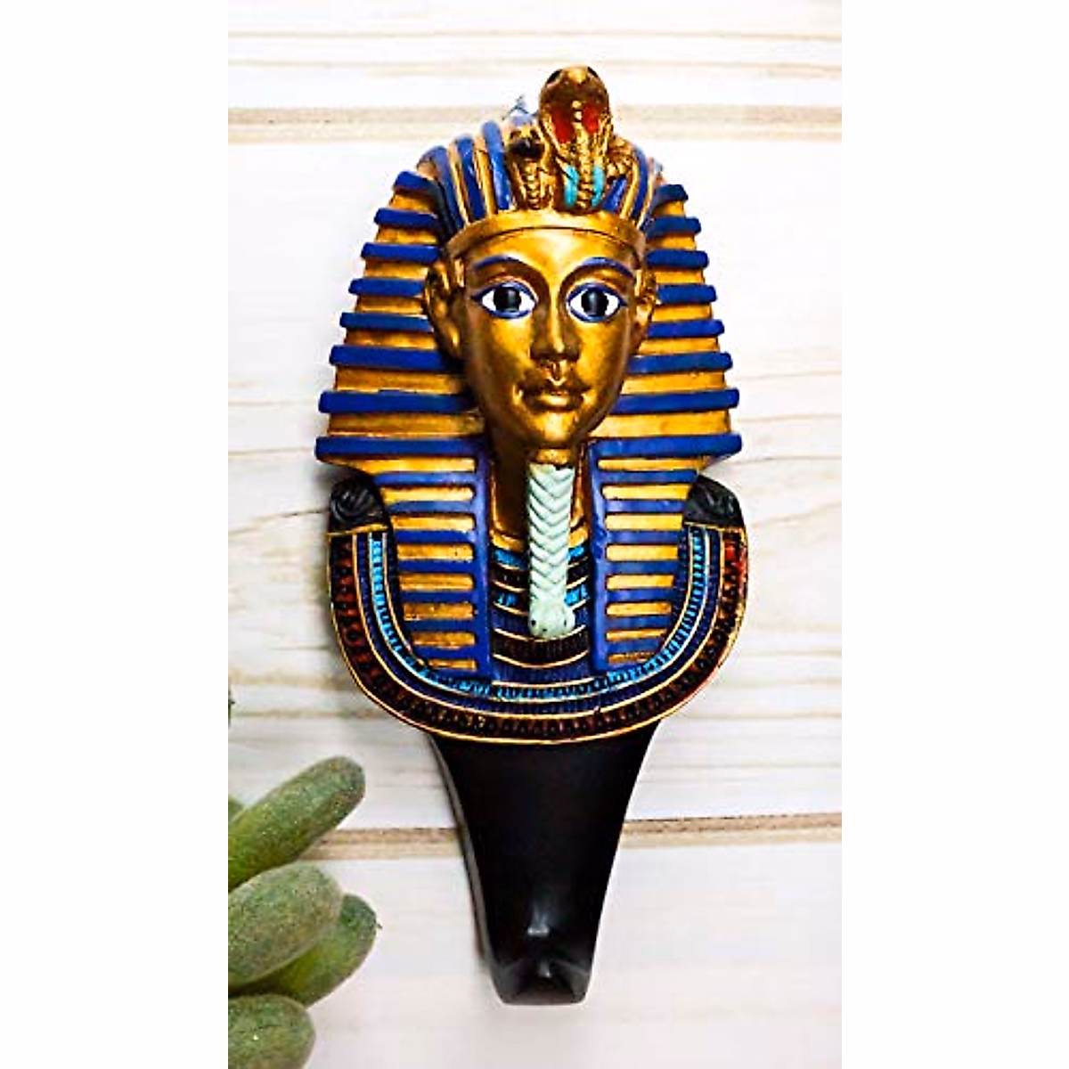 Ebros Egyptian King TUT Pharaoh Tutankhamun with Nemes Wall Hanger Hook Decor Accent Hangers for Coats Hats Leashes Backpacks Keys Decorative Organizer On Mudroom Main Entrance