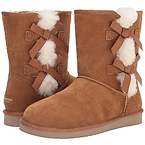 Koolaburra by UGG womens Victoria Short Fashion Boot, Chestnut, 8 US