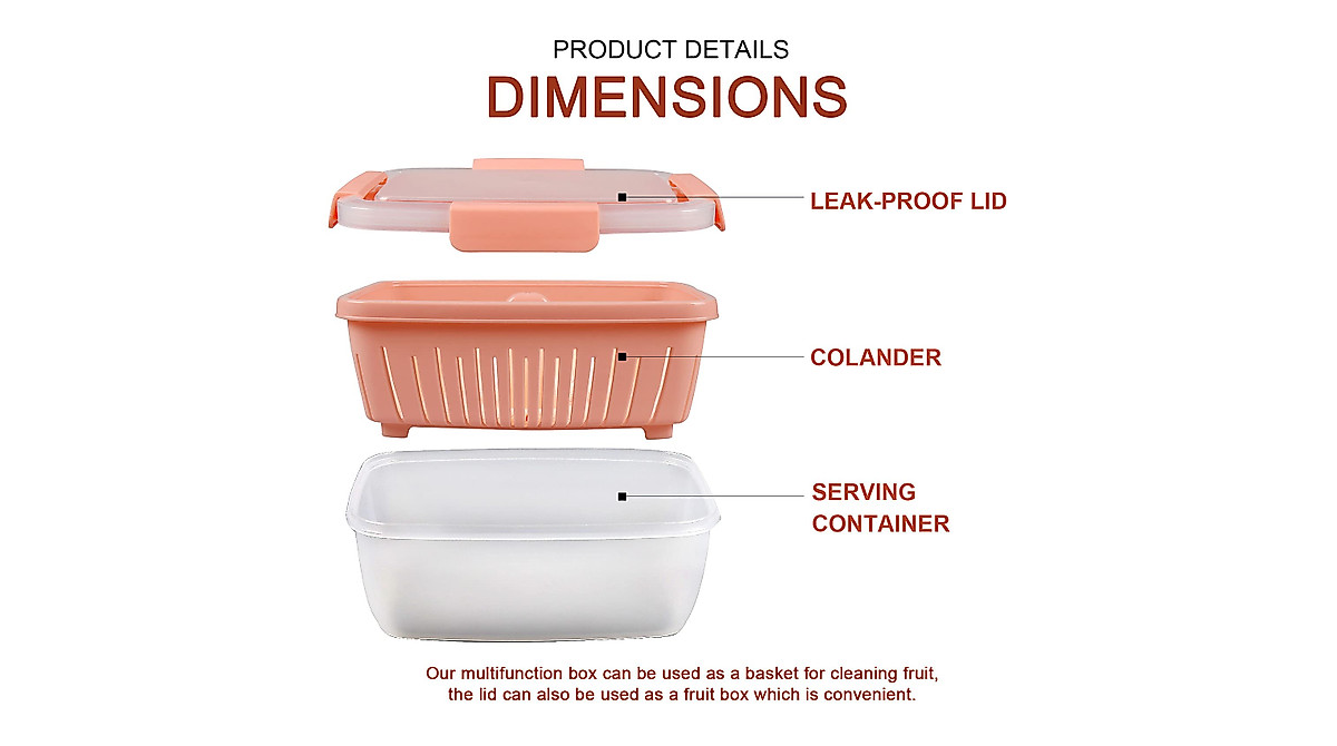 Shopwithgreen 68oz Berry Keeper Container for Fresh Produce