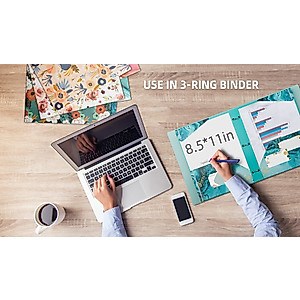 Ospelelf Folders with Pockets, Waterproof Plastic Folder with Two Fixed Corner Tabs and 2 Pockets Includes Business Card Slot, Includes Sticker, Fits 3 Ring Binder Holds 11" x 8.5", 6-Pack