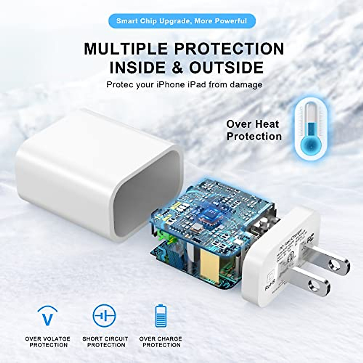 iPhone Charger 10 FT Fast Charging, 2 Pack [Apple MFi Certified] PD 20W USB C Wall Charger Block with 10FT Long Type C to Lightning Charger Cable Compatible for iPhone 14 13 12 11 Pro XS XR X 8 iPad