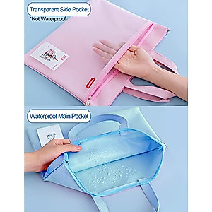 Pocket Small Size Desk Calculator and Large Double Pocket Waterproof File Bag with Handle Bundle