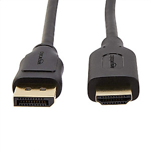 AmazonBasics Uni-Directional DisplayPort to HDMI Display Cable - 6 Feet & DisplayPort to DisplayPort HD Display Cable - 6 Feet