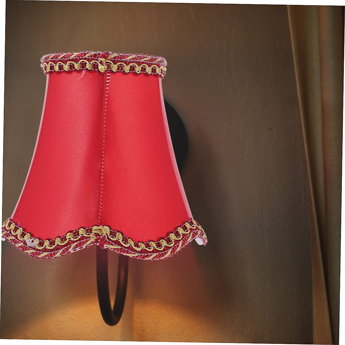 GARVALON 1pc Clip Bulb Lampshade White Chandelier Red Light Bulbs Lamp Shades for Table Lamps Floor Light Lampshades Gold Lamp Shades Small Lamp Shades Clip on Bulb Light Accessory Red Hood