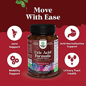 Vegan Uric Acid Cleanse and Detox - Daily Kidney Cleanse and Uric Acid Support for Adults - Tart Cherry Extract Capsules with Detox Cleanse Herbal Blend for Men and Women's Joints Kidneys and More