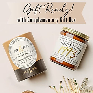 30th Birthday Gifts for Her - 'Limited Edition 1993' Soy Candle, w/Champagne on Ice I 1993 Birthday Gifts for Women I 30th Birthday Gifts for Women I 9oz Reusable Jar, 50Hr Burn, Made in USA