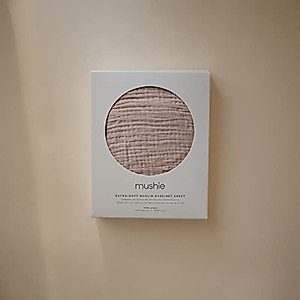mushie Extra Soft Bassinet Muslin Crib Sheet | 30" x 16" (Blush)
