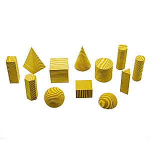 hand2mind Foam Wood-Look Geometric Solid Blocks (Set of 12)