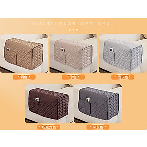 Anti-Slip Armrest Covers with 2 Pockets for Sofa Couch Armchair Caddy Organizer for Remote Control, Phone, Recliner Arm Protector Armrest Covers Set of 2 (Ear Dark Grey)