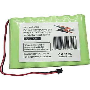 ZZcell® Battery Replacement for DSC Impassa SCW9057 Control Panel, 6PH-H-4/3A3600-S-D22 Alarm System 7.2V 3600mAh (Note: Check Part No. Before Purchase) Battery Will Fully Charge Once Installed.