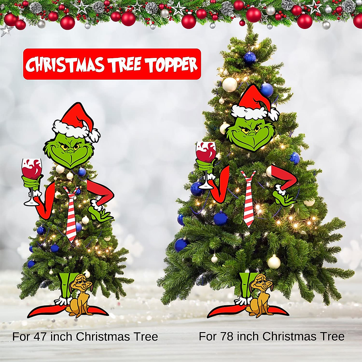 Christmas Tree Topper, Christmas Decorations for Xmas Tree, Christmas Tree Decor for Funny Christmas Themed Party Supplies