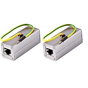 RiteAV - Outdoor Ethernet POE+ / RJ-45 Surge Protector (Shielded) for Thunder & Lightning Protection (Gigabyte) - 2 Pack