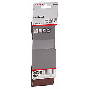 Bosch Professional 3 pcs. Sanding Belt Set X440 Best for Wood and Paint (75 x 480 mm, Grit 80, Accessories for Belt Sanders), Red