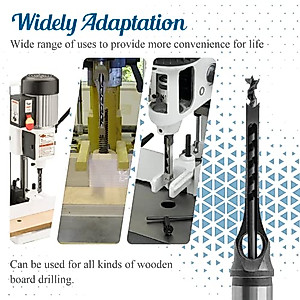 Kyuionty Square Hole Drill Bit, 1/4 Inch Woodworking Hole Saw Mortising Chisel Drill Bits, Hollow Mortise Chisel Spiral Drill Bits Tool
