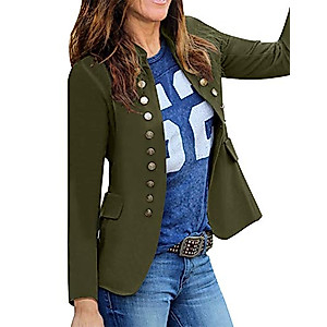 luvamia Mujer Chaqueta Blazer Jackets for Women Blazer Jacket Blazer Womens Suit Jackets and Blazers Blazers for Women Business Casual Army Green Size X-Large