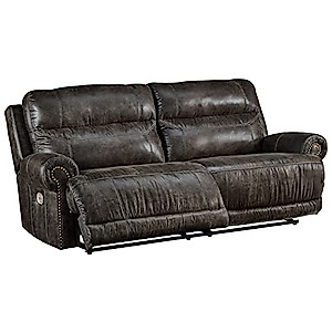Signature Design by Ashley Grearview 2 Seat Power Reclining Sofa with Adjustable Headrest, Dark Gray