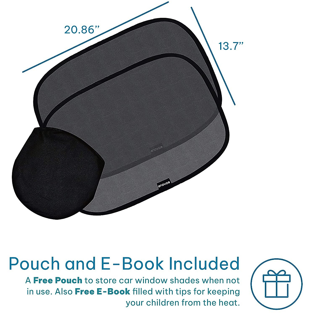 Enovoe car Window Shades for Baby - (4 Pack) - 21"x14" Cling Window Shades for car Baby - car Sun Shade, Glare and UV Rays Protection for Your Child - Baby Window car Shade for Side Window