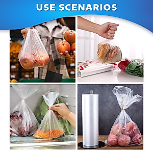 TPPLASTIC 11" x 17" Clear Plastic Produce Bags on Roll, 960 Count – Food Storage for Bread, Vegetables, Fruits, Meat - BPA-Free, Leak-Proof, Durable HDPE Bags for Kitchen, Bulk Food, and Storage Use