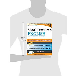 SBAC Test Prep: Grade 4 English Language Arts Literacy (ELA) Common Core Practice Book and Full-length Online Assessments: Smarter Balanced Study Guide (SBAC by Lumos Learning)
