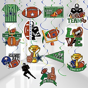 34Pcs Football Hanging Swirl Party Decor,14 Set Sports Football Theme Party Swirls Foil Wall Ceiling Streamers Decorations for Super Football Game Day Sport Theme Party Supplies