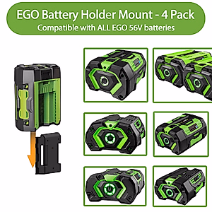 POBNRA 4 Pack for EGO Battery Holder | EGO Battery Mount | EGO Accessories | Ego Holder | 56V Ego Battery Holder Wall Mount | EGO 56V Battery Under Shelf Mount fit All EGO Battery