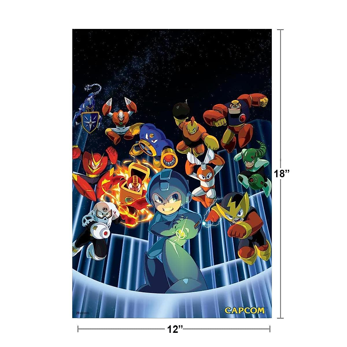 Mega Man Legacy Collection Video Game Video Gamer Classic Retro Vintage 90s Gaming MegaMan Capcom Legacy Collection Megaman 11 Mega Man X Dr Wily Cool Wall Art Print Poster 12x18