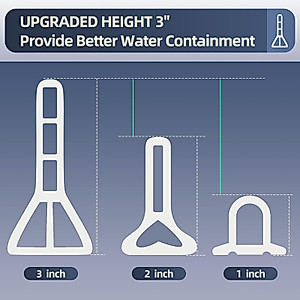 (Upgraded) 3” High Shower Threshold Water Dam 67 Inch Collapsible Shower Barrier Water Barrier Shower Water Stopper Shower Water Guard Dry and Wet Separation for Bathroom Kitchen and More(5.6ft)