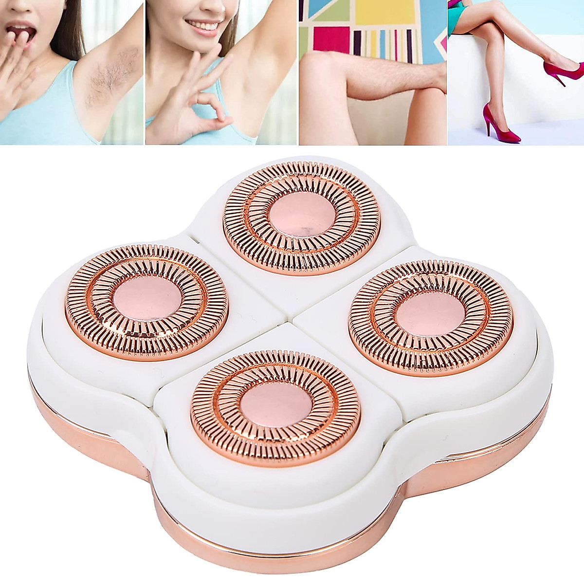Hair Remover Replacement Head, Women's Electric Shaver Replacement Heads Hair Remover Body Hair Shaver Machine Head Rose Gold