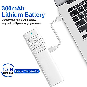 NORWII N99 Wireless Presenter Mouse Pointer, 2.4GHz Presentation Clicker Rechargeable PPT PowerPoint Clicker for Powerpoint Presentation Remote Slide Advancer, Support Hyperlink/Volume/Pause/Mac
