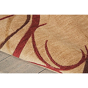 Nourison Somerset Abstract Beige 2' x 5'9" Area-Rug, Easy-Cleaning, Non Shedding, Bed Room, Living Room, Dining Room, Kitchen (2x6)