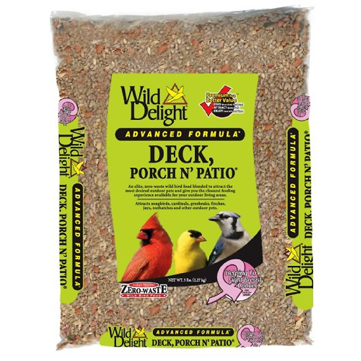Wild Delight Deck, Porch N' Patio No Waste Bird Food, 5 lb