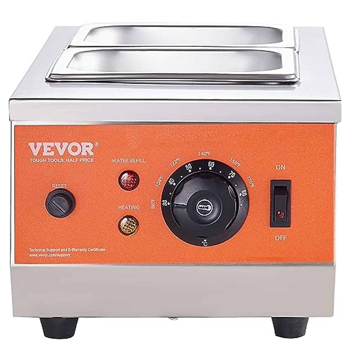 VEVOR Chocolate Tempering Machine, 9 Lbs 2 Tanks Chocolate Melting Pot with TEMP Control 86~185℉, 800W Stainless Steel Electric Commercial Food Warmer For Chocolate/Milk/Cream Melting and Heating