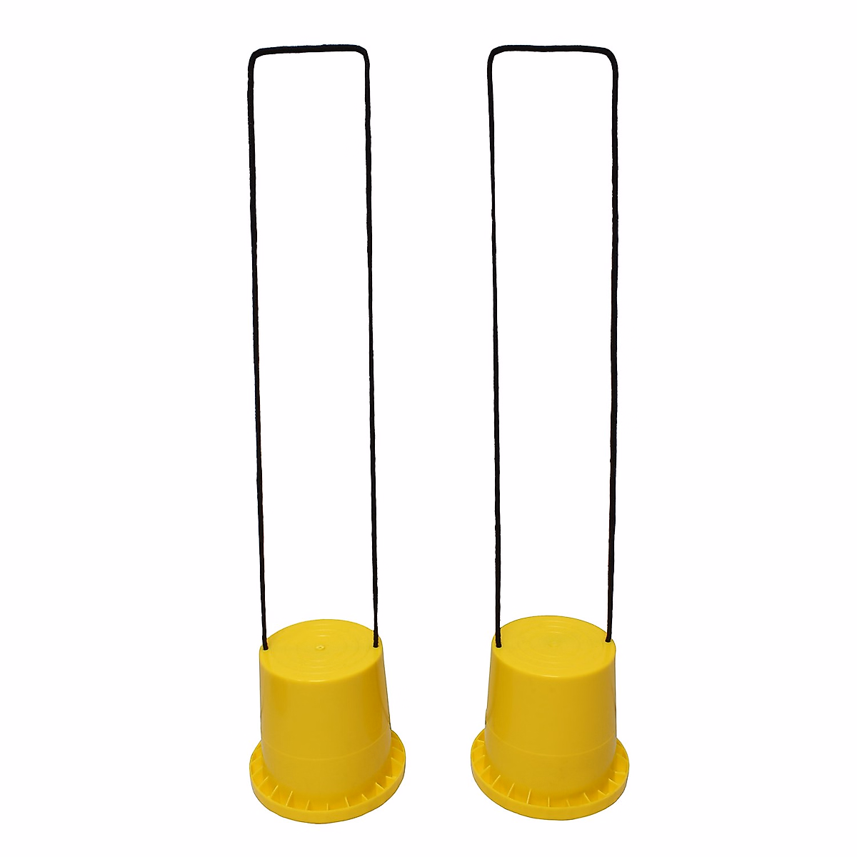 Get Out! Walking Bucket Stilts 2 Pack (Pair) Yellow Stepper Balance Bucket Shoe Stilts Toy, Cup Walkers Can Stomper Cups