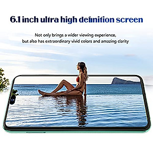 VBESTLIFE 6.1in Unlocked Smartphone 3G Cell Phone for Android, 6.1in HD Screen Dual Card Dual Standby Mobile Phone, 4000mAh Large Battery, Three Card Slots, Face Unlock(Green)