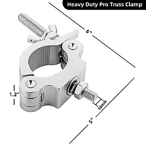 2 Inch Truss Clamp Stage Lights Clamp, 4PCS Eyeshot Heavy Duty 440lb Premium Stage Lighting Clamp, Perfectly Fit OD 48-52mm of Tube/Pipe, Pro Truss O Clamp for Moving Head Par Led lighting Fixtures