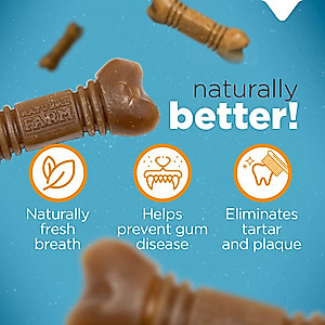Natural Farm All-Natural Dog Dental Chew, Dog Teeth Cleaning Treats - Fresh Breath, Fight Plaque & Tartar - Canine Mess-Free Oral Care, Teeth Cleaning Chews for Dogs 15-25 Lbs (40 Counts)